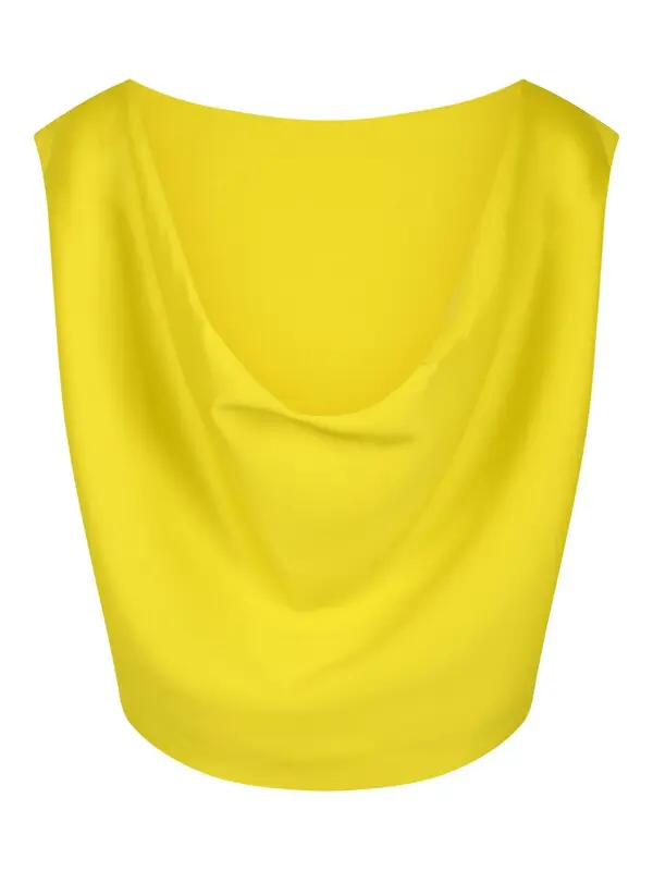 Balenciaga Sleeveless Draped Back Top - Yellow