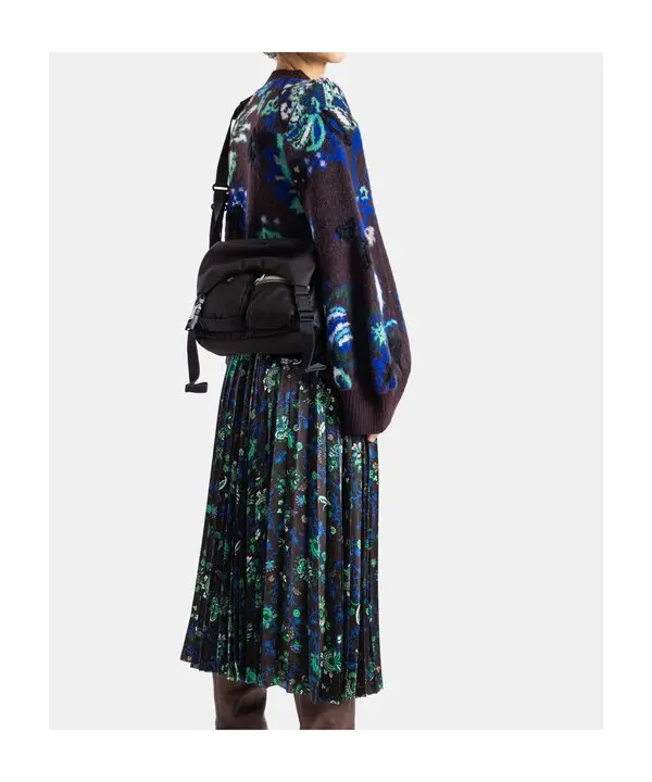 Sacai Floral Jacquard Zip-up Jacket - Black