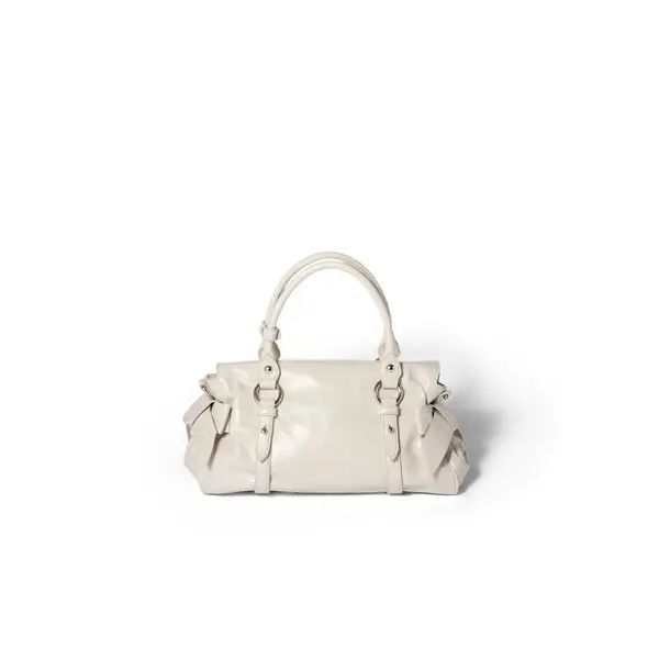 Miu Miu Shiny Leather Handbag - White