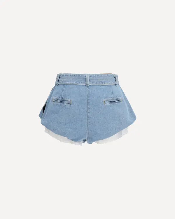 Magda Butrym Flared Denim Shorts With Undershorts