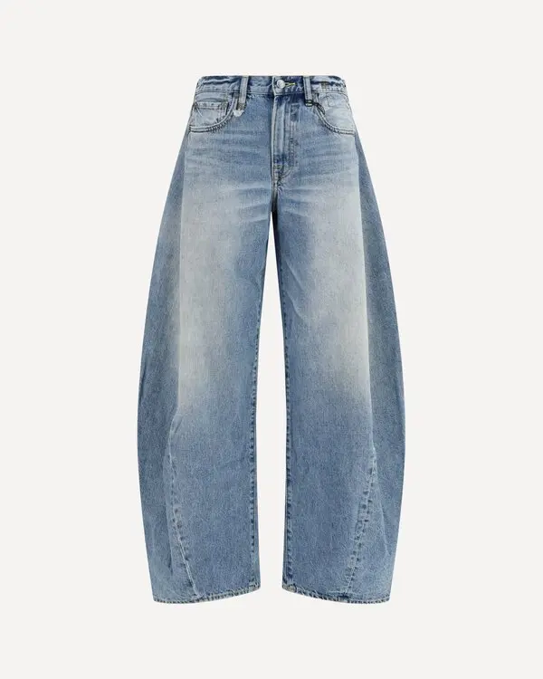 R13 Janine Barrel-leg Jeans - Light Blue