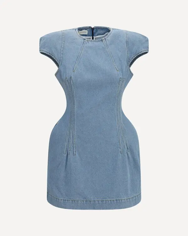 Magda Butrym Short-sleeve Denim Mini Dress