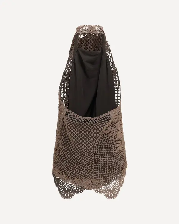 Magda Butrym Crochet Lace High-neck Top - Brown