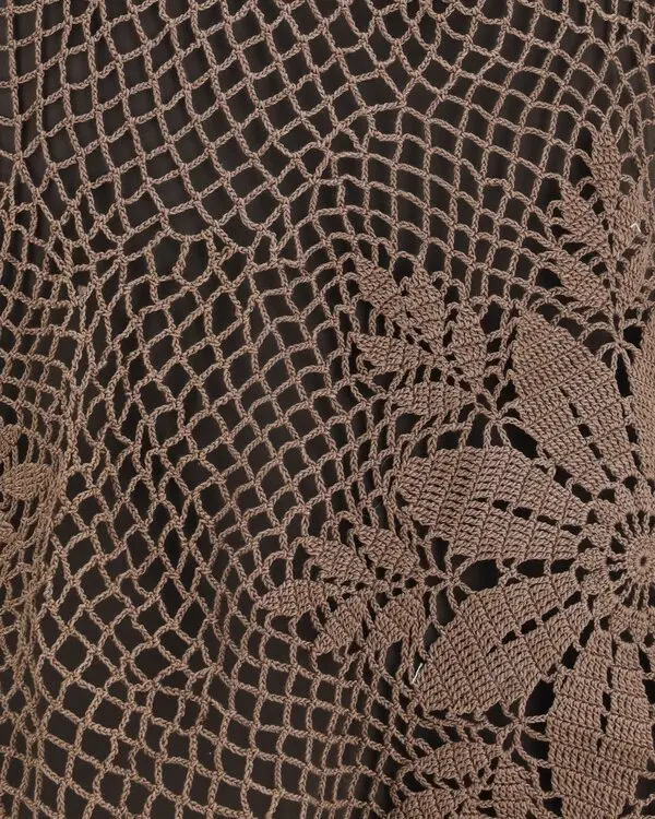 Magda Butrym Crochet Lace High-neck Top - Brown
