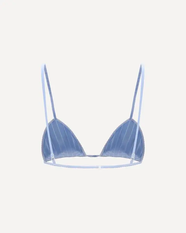 Dolce & Gabbana Striped Poplin Embroidered Bra