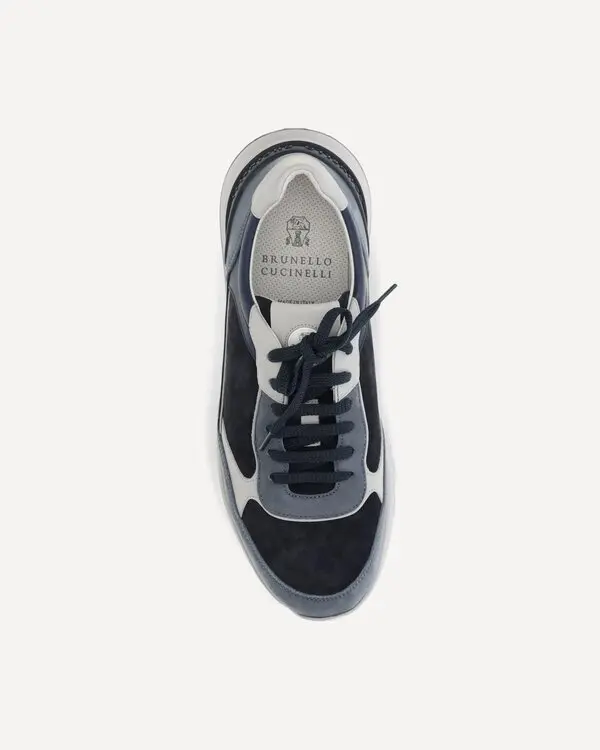 Brunello Cucinelli Leather Lace-up Sneakers - Blue