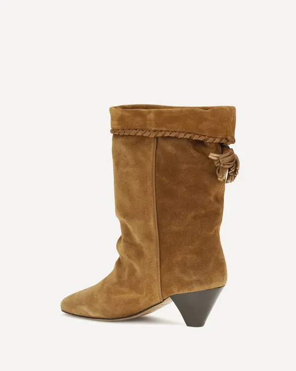Isabel Marant Étoile Draped Suede Boots - Brown