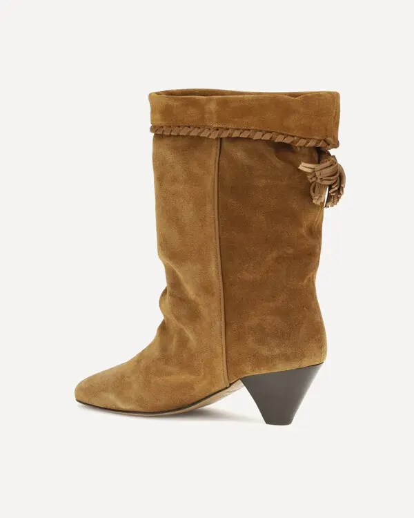 Isabel Marant Étoile Draped Suede Boots - Brown