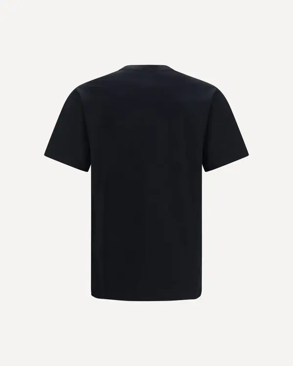 Burberry Embroidered Logo Cotton T-hirt - Black