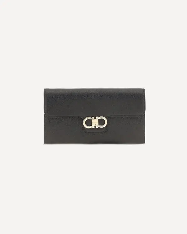 FERRAGAMO Gancini Wallet With Shoulder Strap