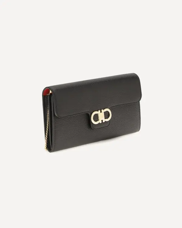 FERRAGAMO Gancini Wallet With Shoulder Strap