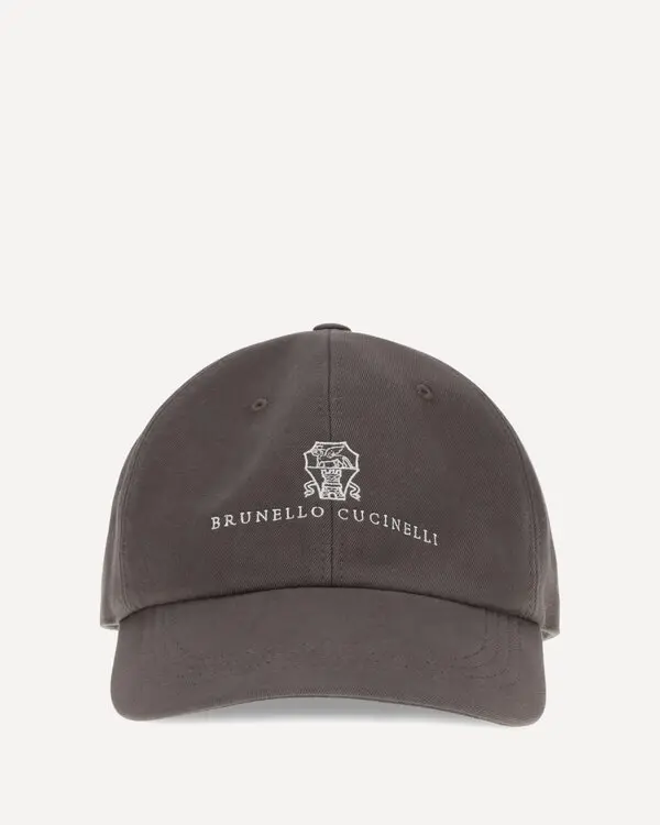 Brunello Cucinelli Logo Baseball Cap - Brown
