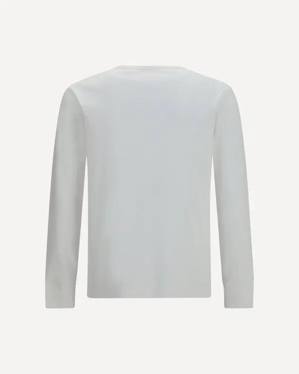 Burberry Long-sleeve Cotton Top Ale - White