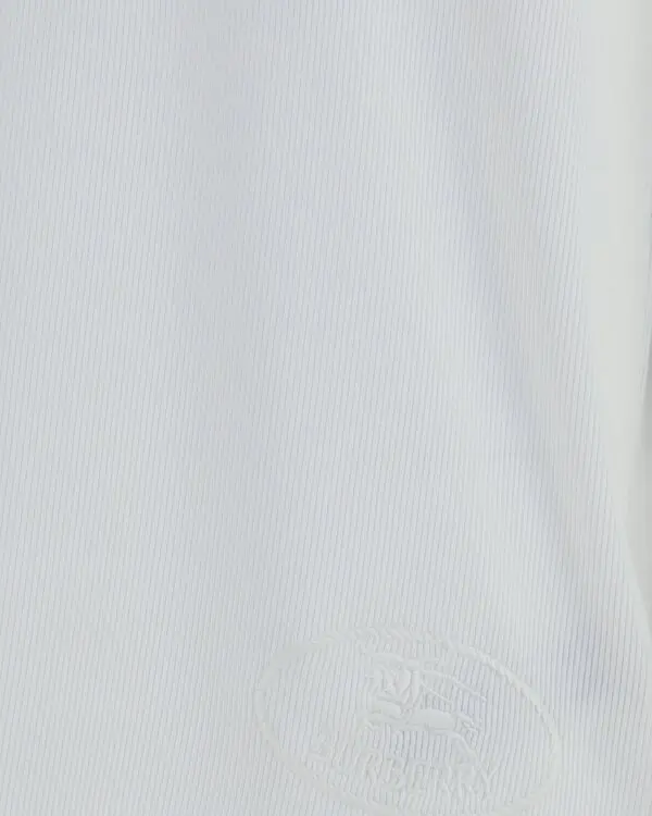 Burberry Long-sleeve Cotton Top Ale - White