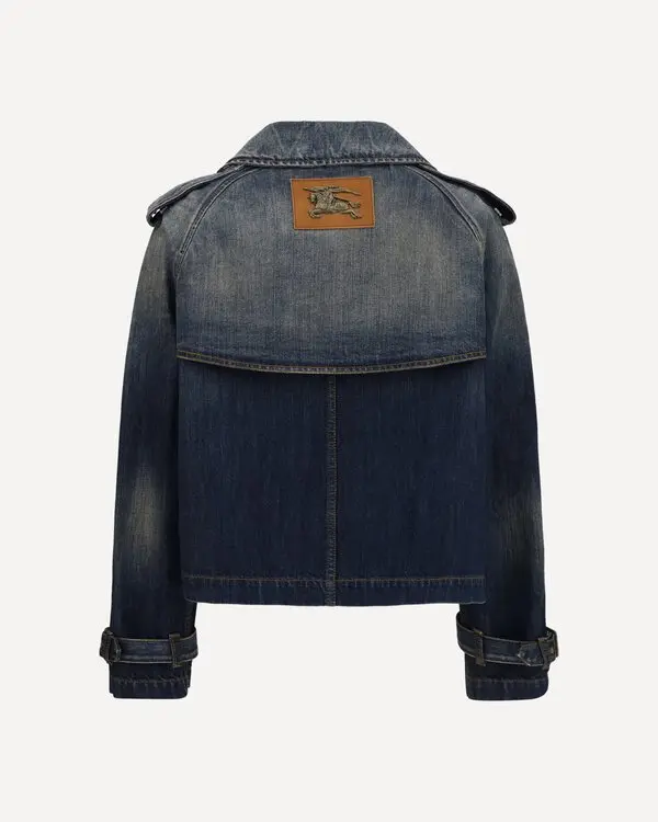 Burberry Cropped Double-breasted Denim Jacket
