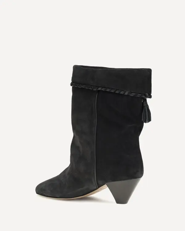 Isabel Marant Étoile Draped Suede Boots - Black