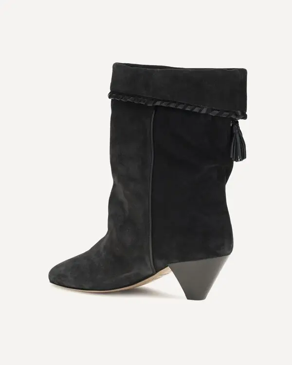 Isabel Marant Étoile Draped Suede Boots - Black