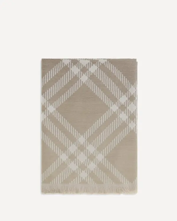 Burberry Wool And Silk Scarf - Beige