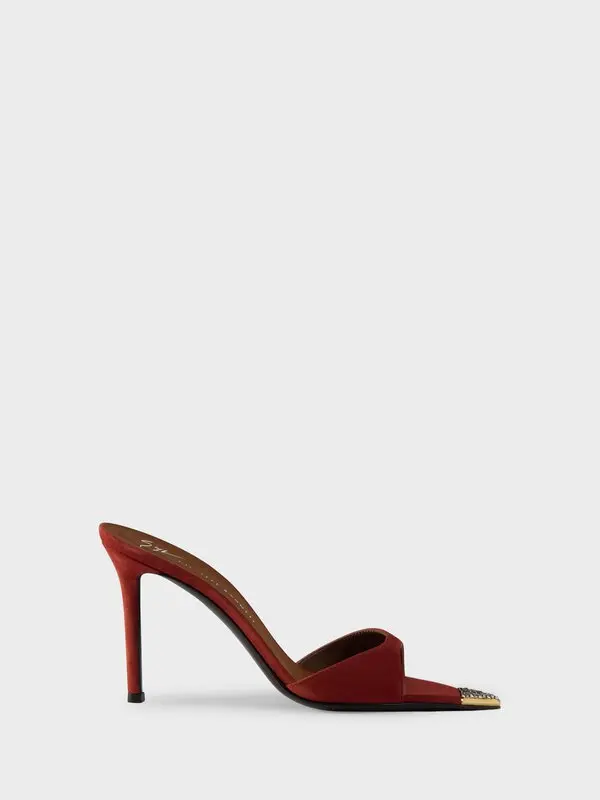 GIUSEPPE ZANOTTI Intriigo Jewelry Mule 90 - Brick