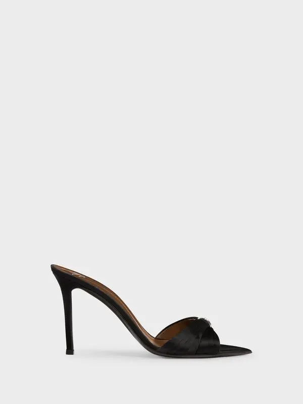 GIUSEPPE ZANOTTI Lumière Mule 90 Satin Mules - Black