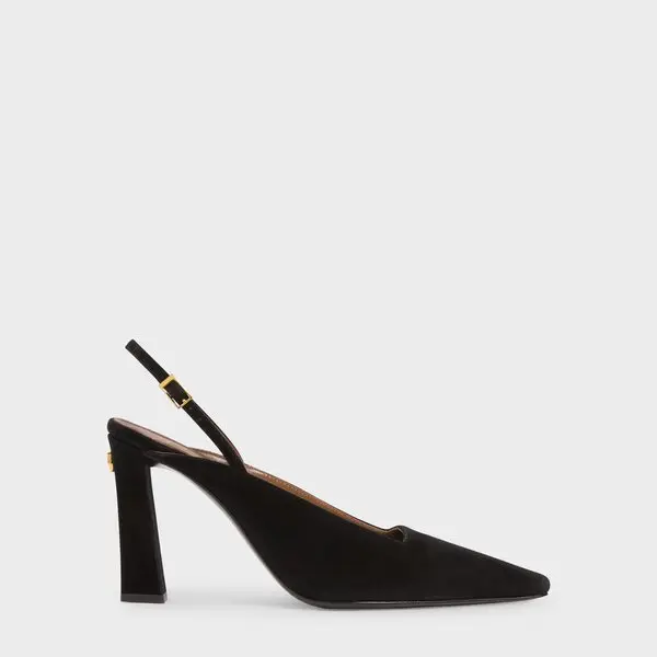 GIUSEPPE ZANOTTI Seal Slingback 90 Suede Pumps - Black