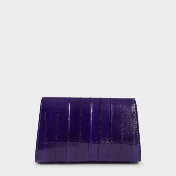 GIUSEPPE ZANOTTI Cleopatra Mini Eel Leather Clutch With Metal Chain Strap