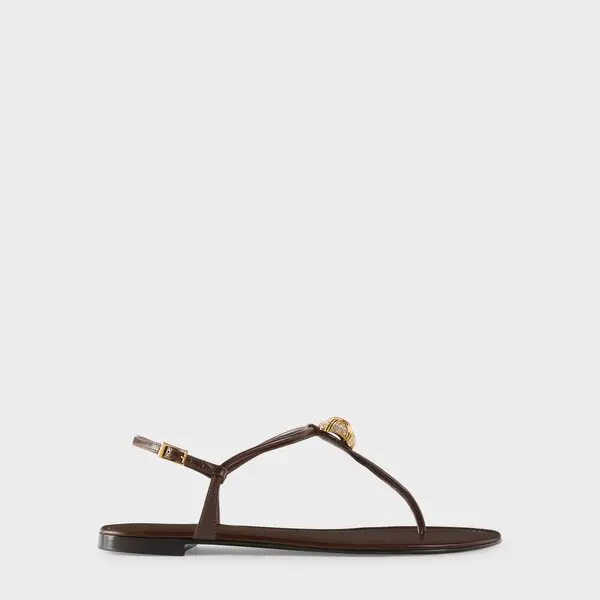 GIUSEPPE ZANOTTI Flat Thong Sandal With Embellishment