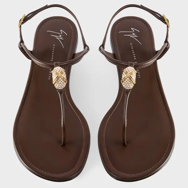 GIUSEPPE ZANOTTI Flat Thong Sandal With Embellishment