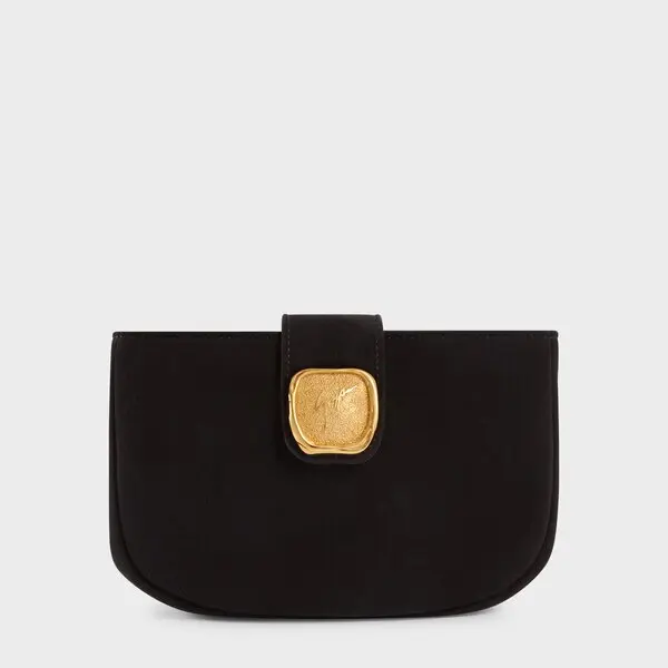 GIUSEPPE ZANOTTI Suede Seal Bag - Black