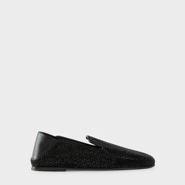 GIUSEPPE ZANOTTI Perforated Suede And Rhinestone Loafer