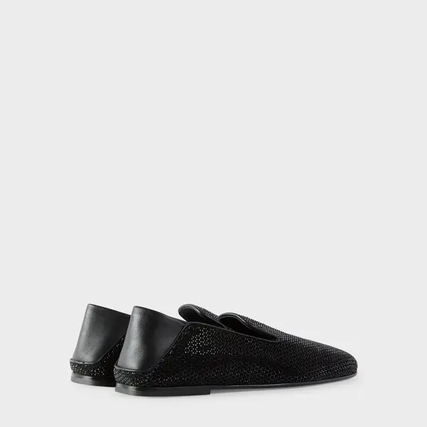 GIUSEPPE ZANOTTI Perforated Suede And Rhinestone Loafer