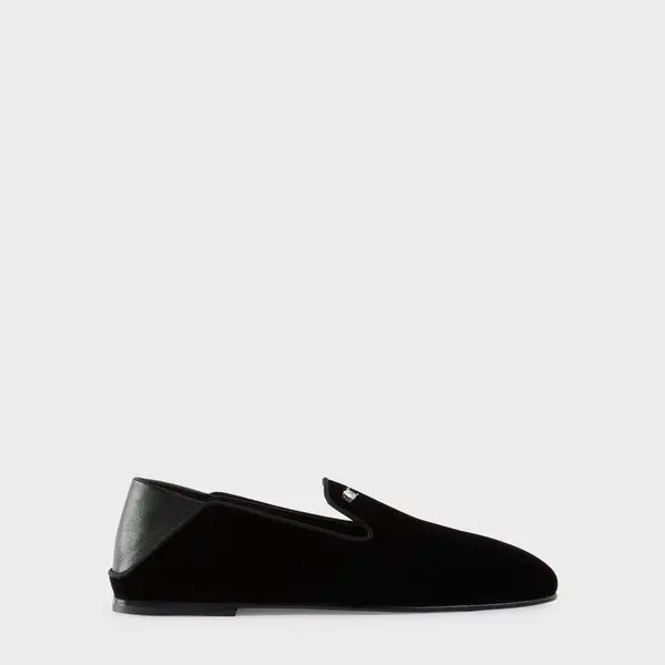 GIUSEPPE ZANOTTI Velvet Loafers With Crystal Embellishment
