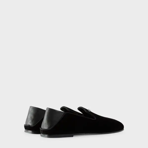 GIUSEPPE ZANOTTI Velvet Loafers With Crystal Embellishment