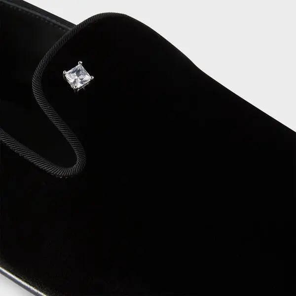 GIUSEPPE ZANOTTI Velvet Loafers With Crystal Embellishment