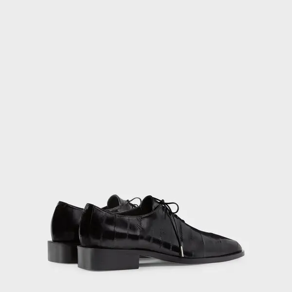 GIUSEPPE ZANOTTI Square-toe Eel Leather Lace-up Shoes