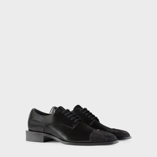 GIUSEPPE ZANOTTI Leather Embellished Lace-up Shoes