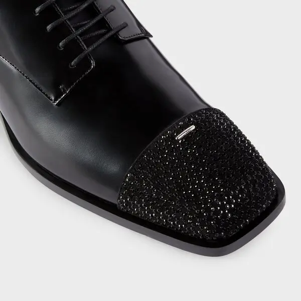 GIUSEPPE ZANOTTI Leather Embellished Lace-up Shoes