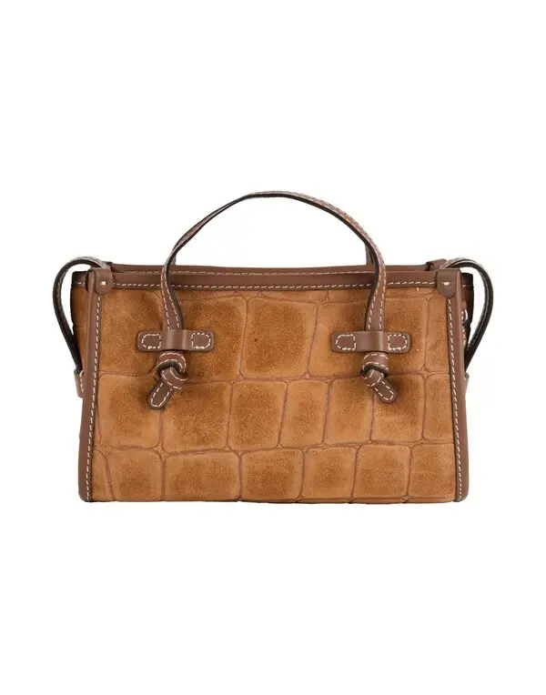 GIANNI CHIARINI Leather Tote With Suede And Crocodile-print Trims