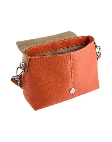 GIANNI CHIARINI Medium Leather Flap Crossbody Bag - Orange