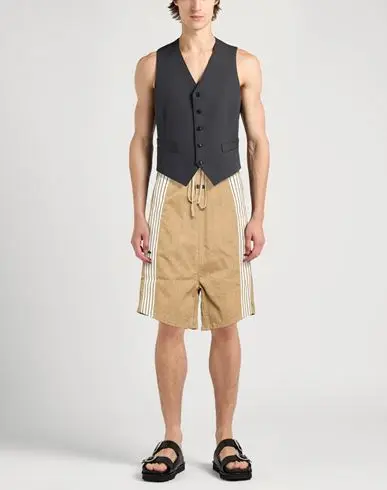 Fear Of God Sand Cotton Denim Shorts With Side Seam Stripes