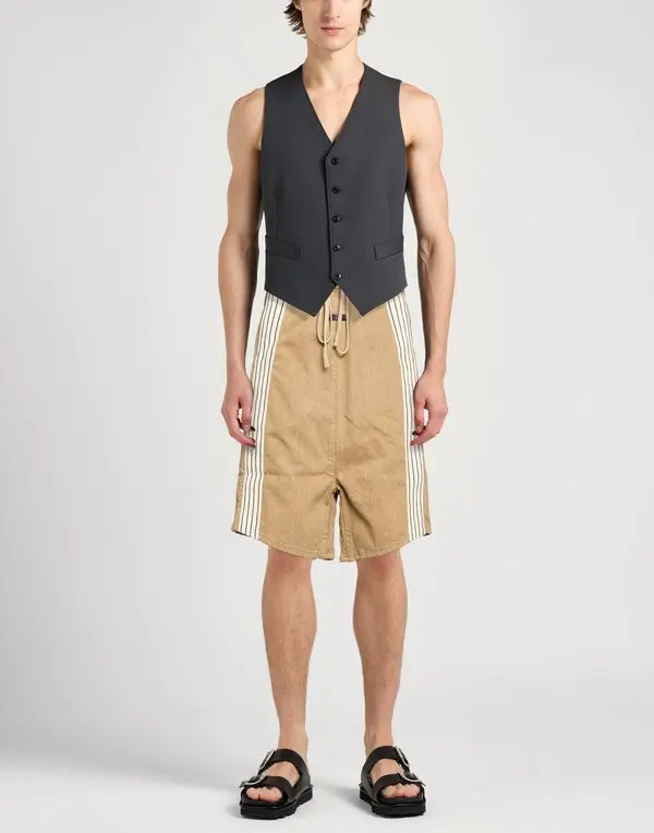 Fear Of God Sand Cotton Denim Shorts With Side Seam Stripes