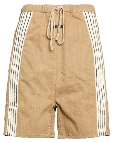 Fear Of God Cotton Denim Shorts With Side Seam Stripes - Sand