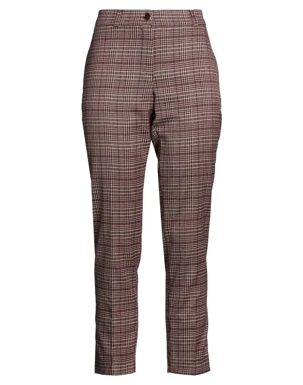 OLTRE Tapered Fit Glen Plaid Metallic Stretch Trousers