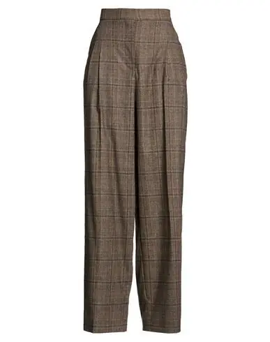Ba&sh High Waisted Glen Plaid Wide Leg Pants - Beige