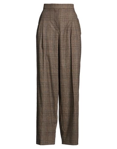 Ba&sh High Waisted Glen Plaid Wide Leg Pants - Khaki