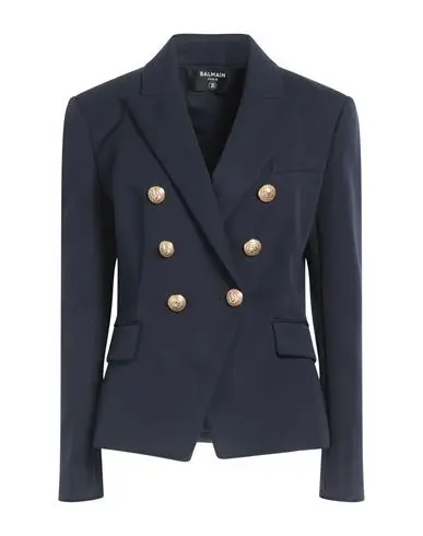 Balmain Midnight Wool Double-breasted Blazer - Midnight Blue