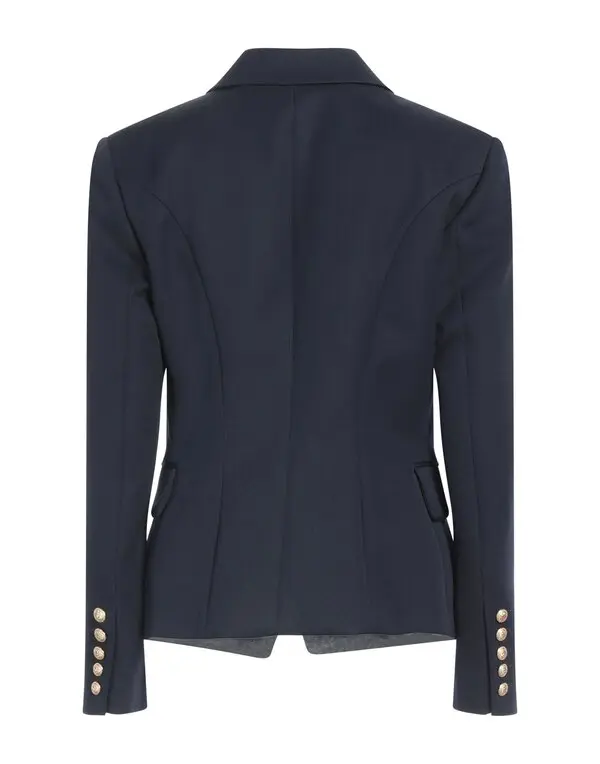 Balmain Midnight Wool Double-breasted Blazer - Midnight Blue