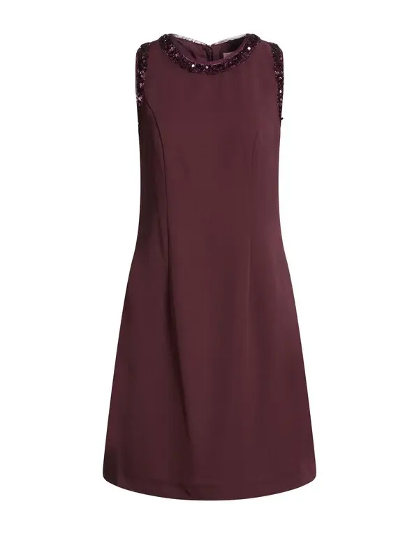 OLTRE Mini Dress Burgundy Size Polyester