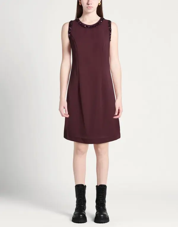 OLTRE Mini Dress Burgundy Size Polyester