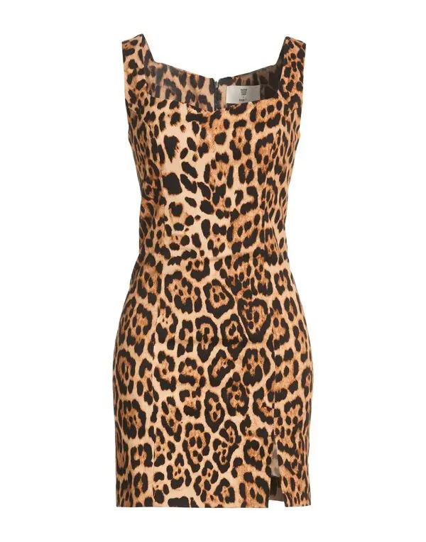 Ba&sh Mini Dress Light Brown Size Cotton, Elastane